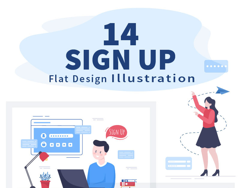 14 Registration or Sign Up Login for Account illustration