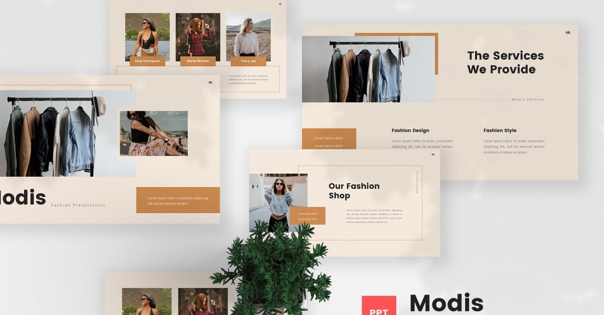 Modis — Fashion Powerpoint Template #208389 - TemplateMonster