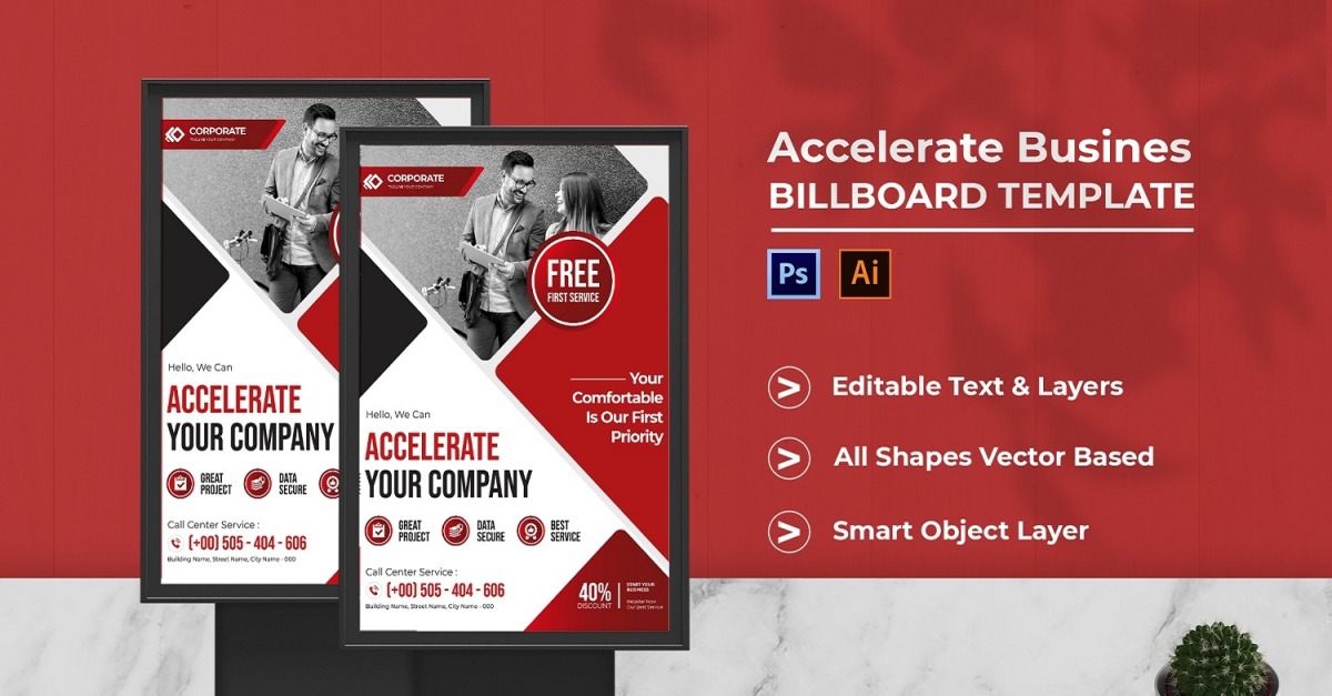 Accelerate Business Billboard Portrait - TemplateMonster