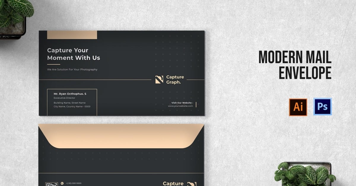 Modern Mail Envelope Template #208518 - TemplateMonster