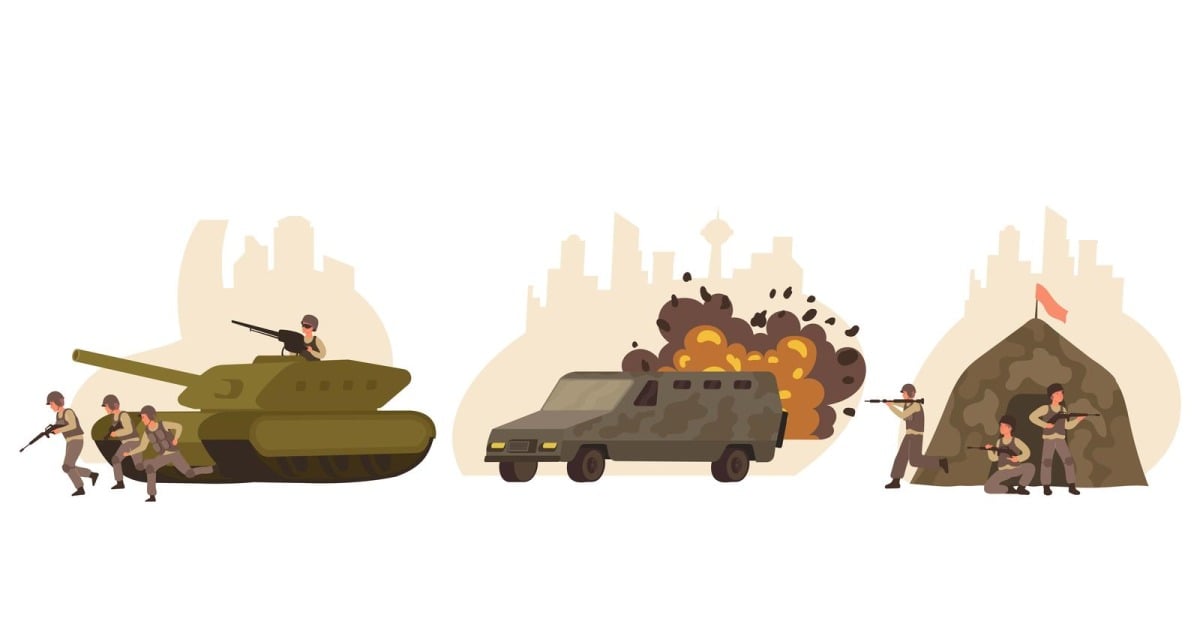 War Composition Flat 210250605 Vector Illustration Concept