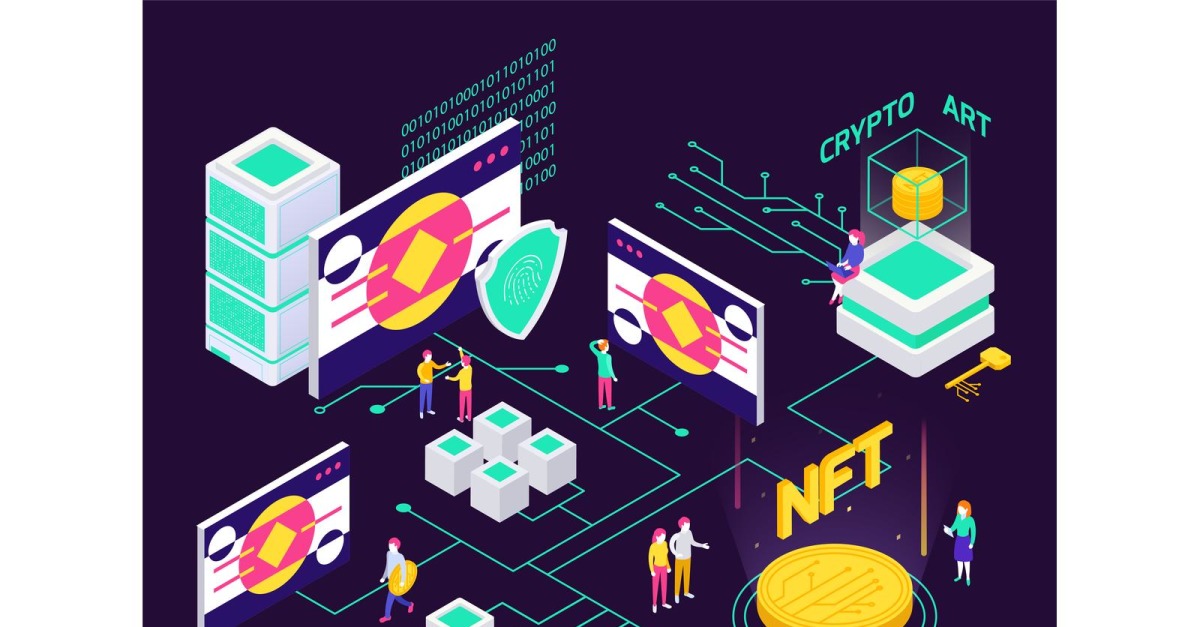 Cryptographic Art Crypto Art Nft Isometric 210303922 Vector ...