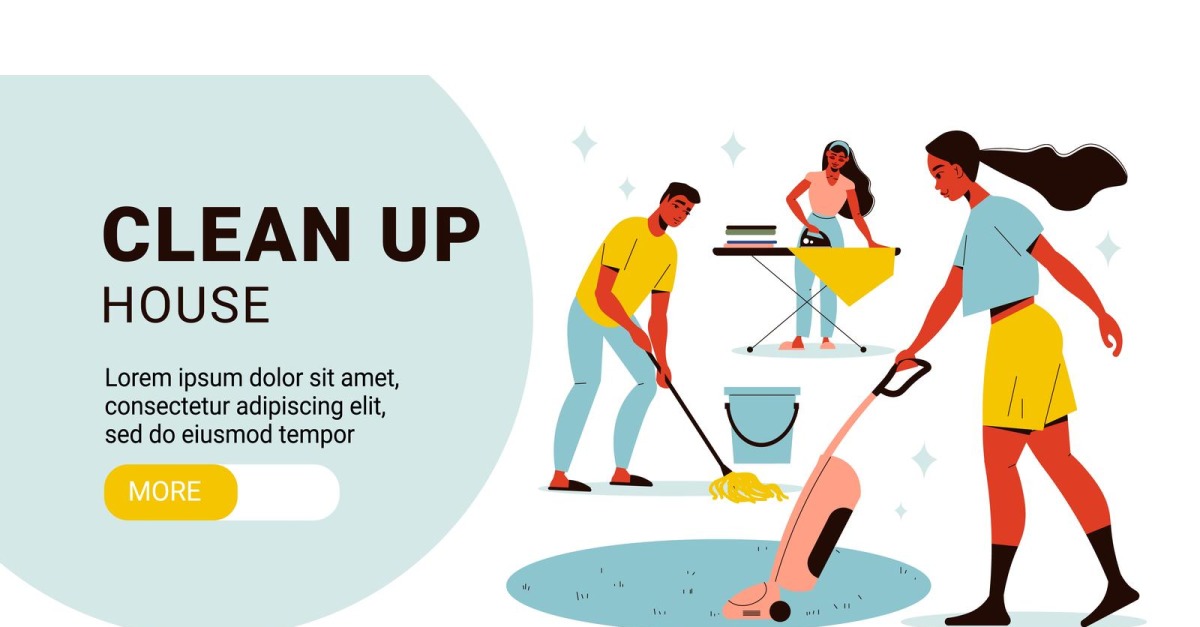 Clean Up House Horizontal Banner 210360543 Vector Illustration Concept