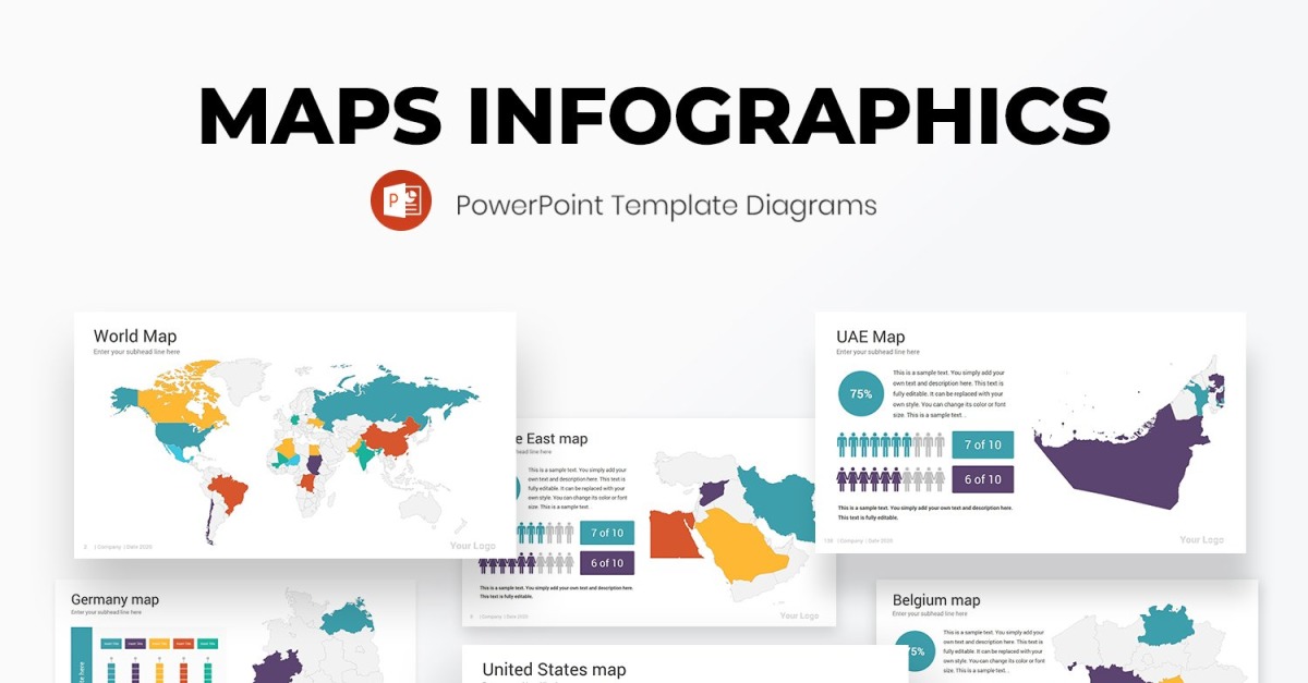Maps PowerPoint Template infographics - TemplateMonster