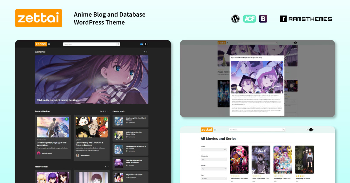 ZETTAI - Anime Blog and Database WordPress Theme