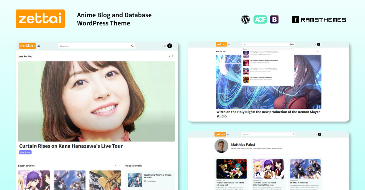 ZETTAI - Anime Blog and Database WordPress Theme