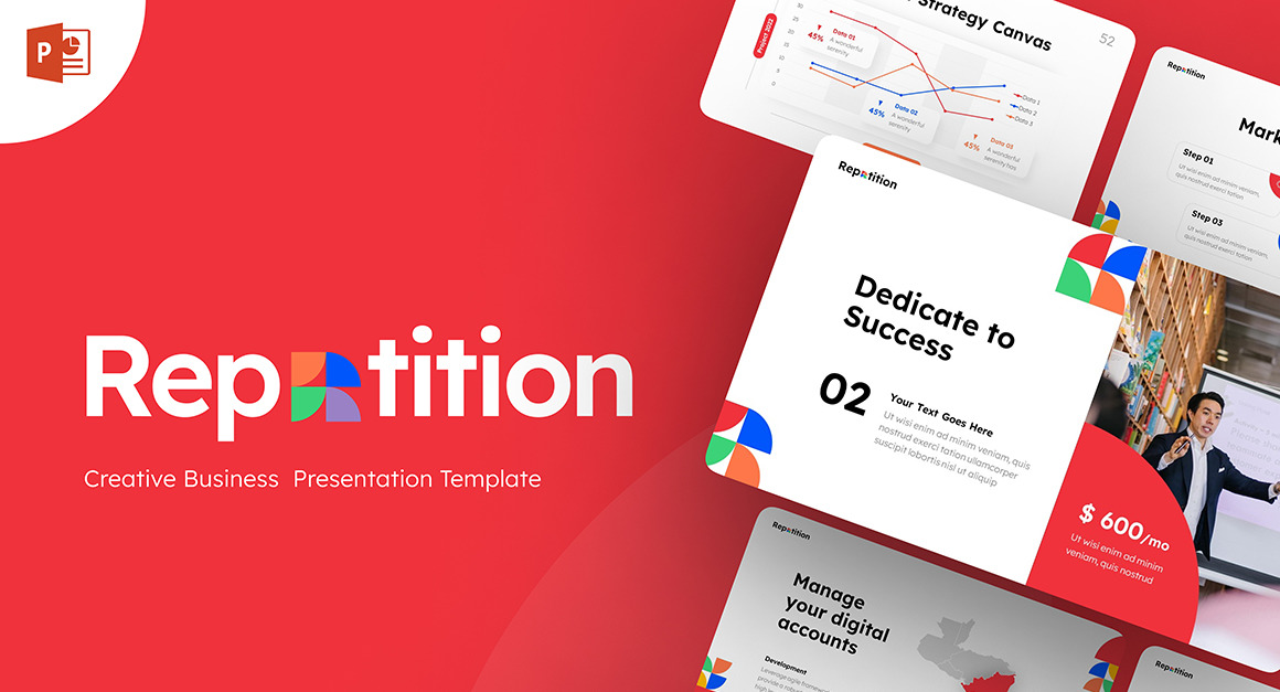 Tekrarlama Yaratıcı İş PowerPoint Şablonu - TemplateMonster