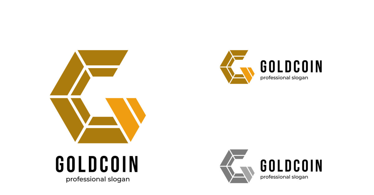 GC Letter Gold Coin Logo Template #209654 - TemplateMonster