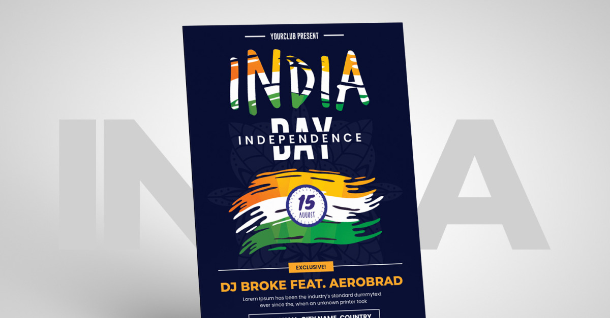 India Independence Day Flyer Templat - TemplateMonster