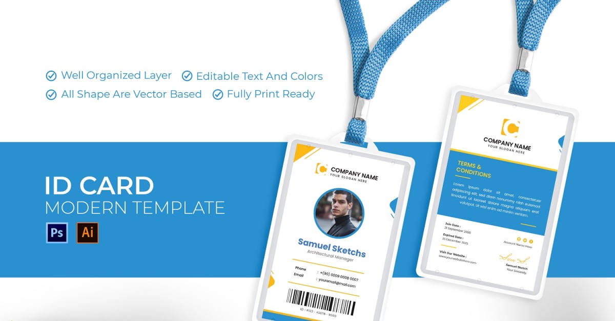 Architechtural Manager ID Card #209967 - TemplateMonster