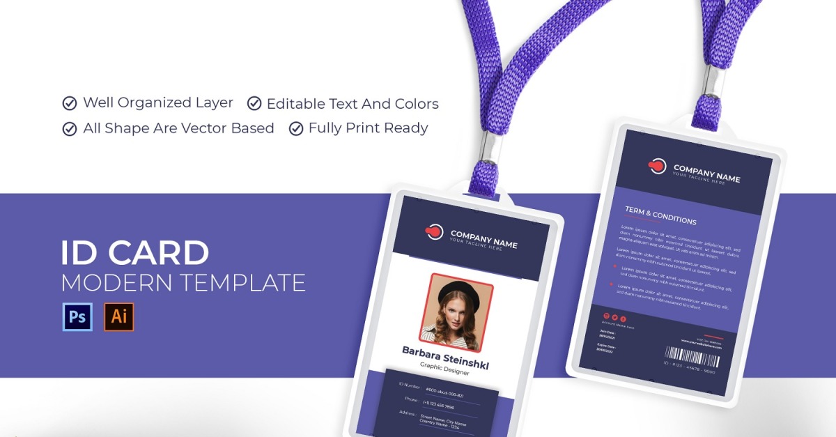 Minimal Graphic Designer ID Card #209966 - TemplateMonster