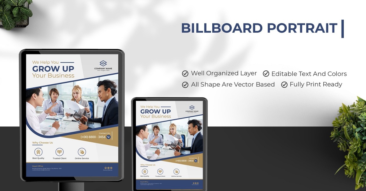 Business Grow Up Services Billboard Portrét - TemplateMonster