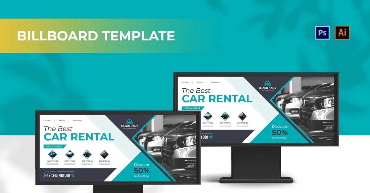 Car Rental Billboard Landscape #210115 - TemplateMonster