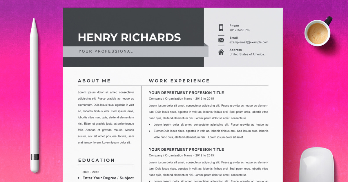 Henry Richards / CV Template #210154 - TemplateMonster