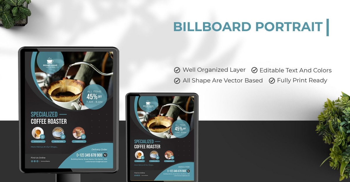 Special Coffee Roaster Billboard Portrait - TemplateMonster