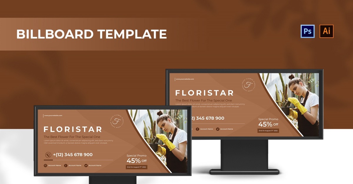 The Florist Billboard Landscape #210123 - TemplateMonster