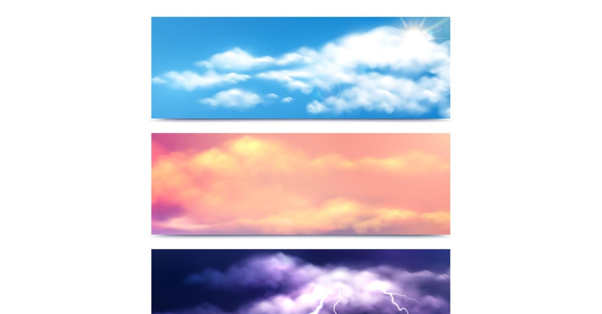 Banners realistas de nubes 210230929 Concepto de ilustración vectorial