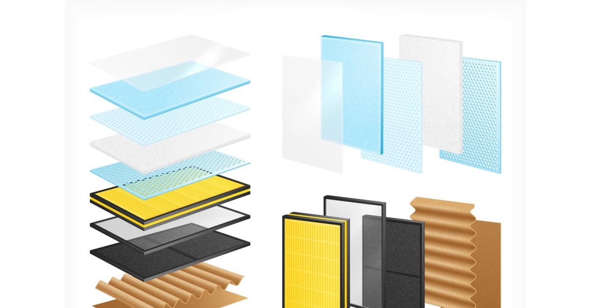 Layered Materials Realistic Set 210230922 Vector Illustration Concept
