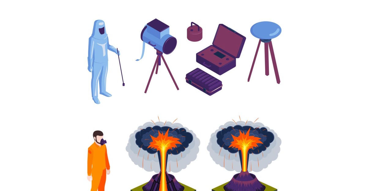 Volcano Eruptions Volcanologist 210250414 Vector Illustration Concept