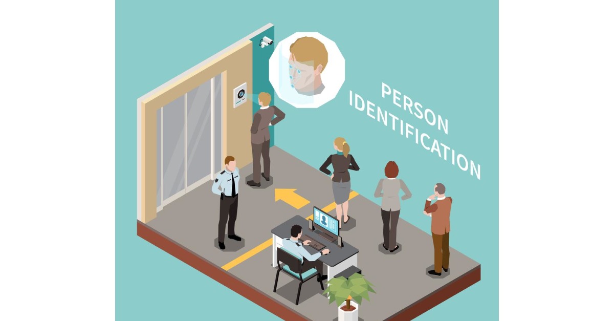 Biometric Authentication Isometric 210210918 Vector Illustration Concept