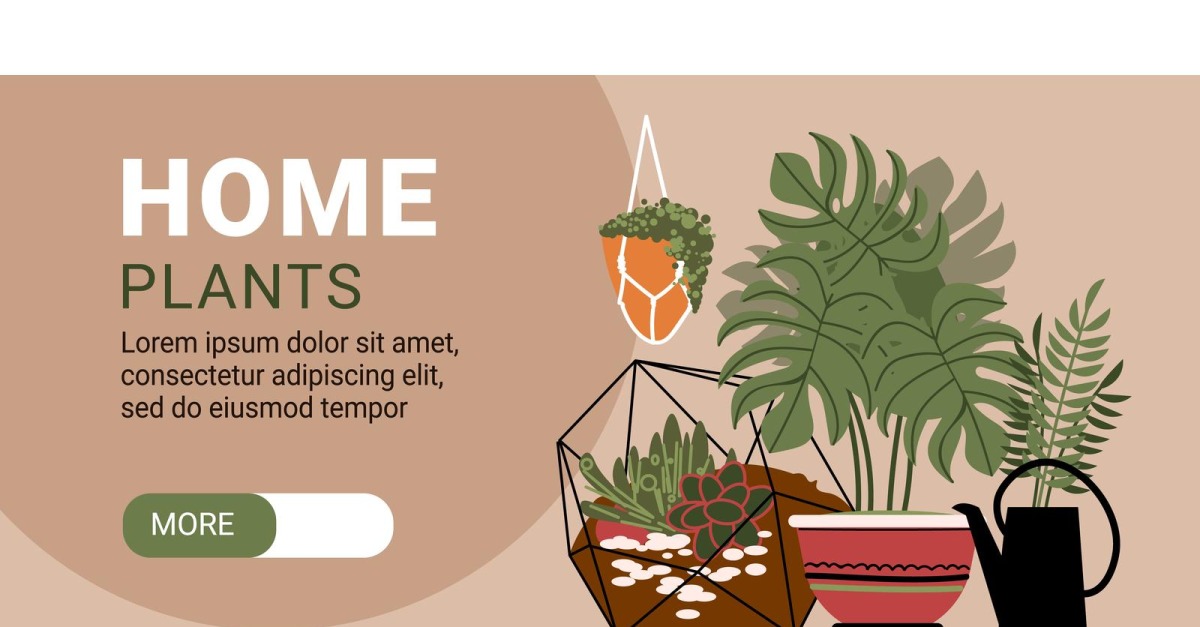 Inicio Plantas Banner Horizontal 210160534 Concepto de ilustración ...
