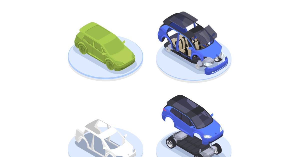 Car Designer Profession Isometric 210120128 Vector Illustration Concept