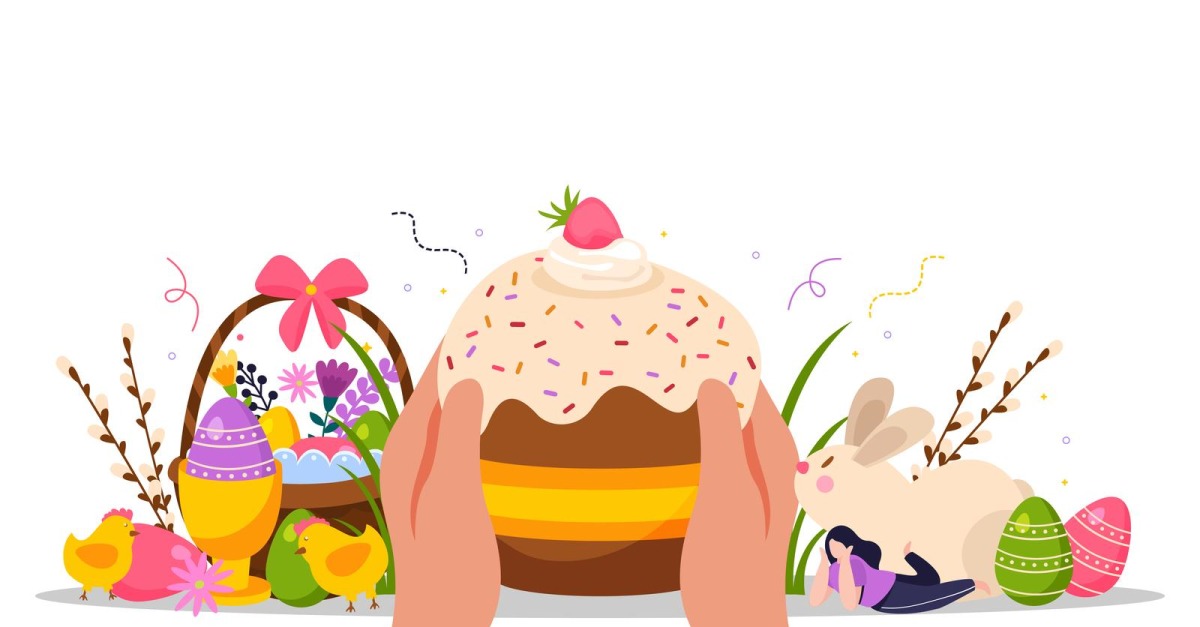 Fondo plano de Pascua 210140241 Concepto de ilustración vectorial