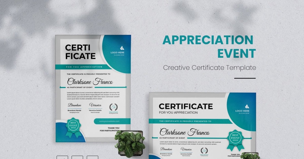 Appreciation Event Certificate #210765 - TemplateMonster