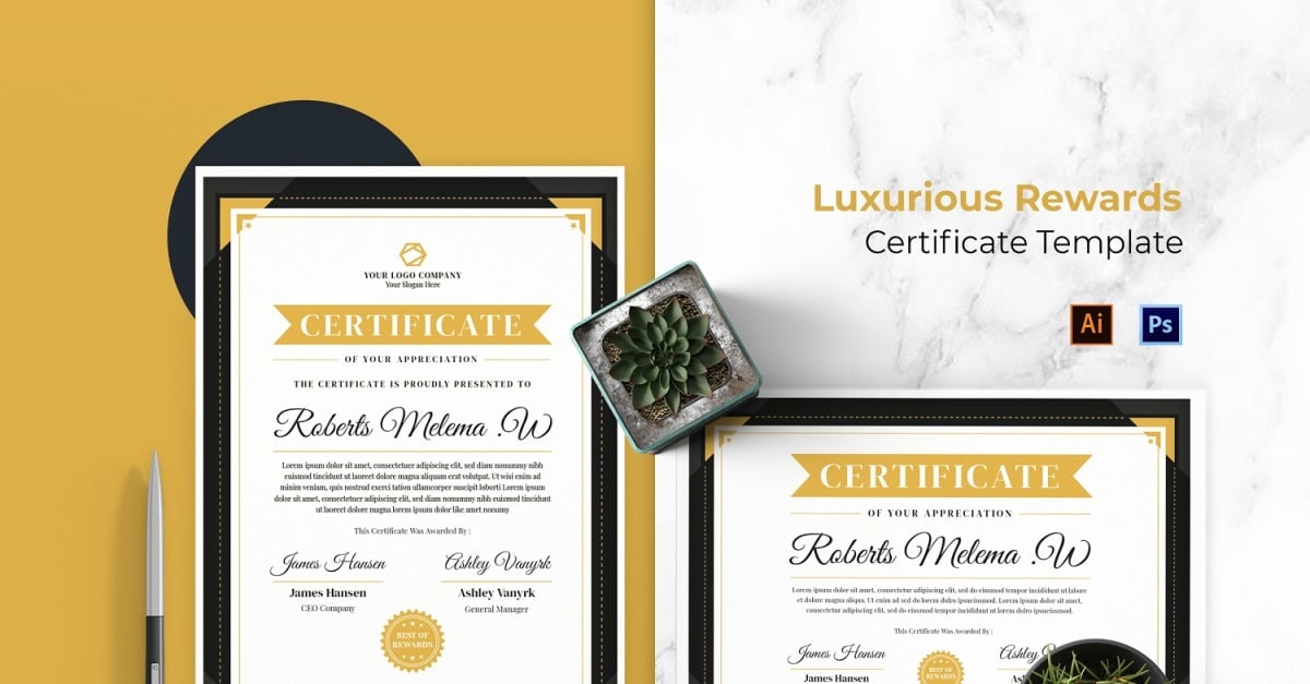 Luxurious Rewards Certificate #210735 - TemplateMonster