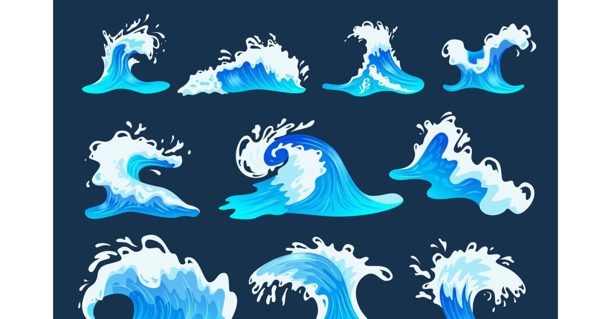Sea Ocean Wave Set 201251829 Vector Illustration Concept