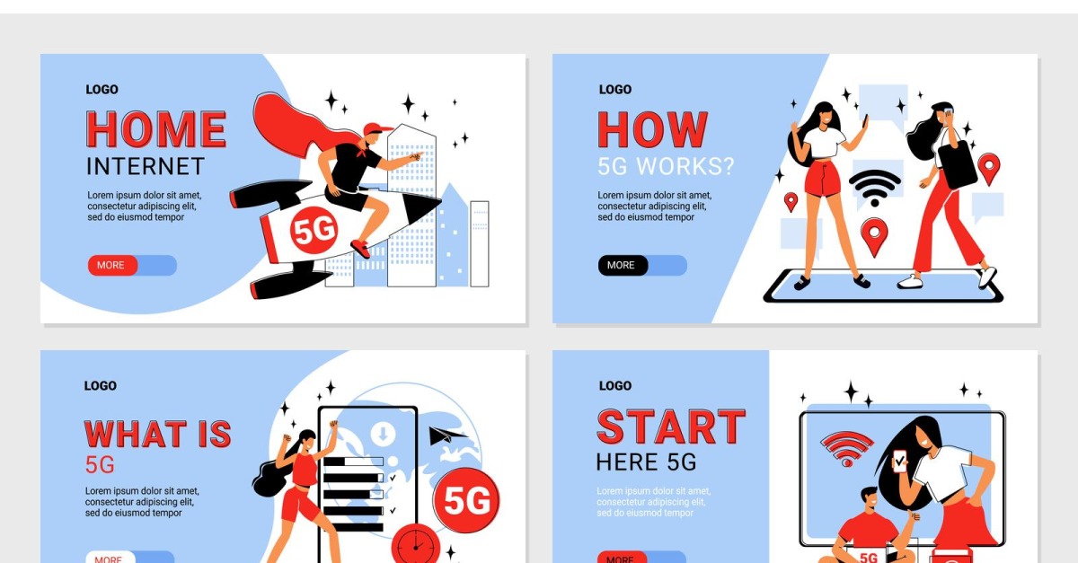 5G Internet Banners Cards-01 200960543 Vector Illustration Concept