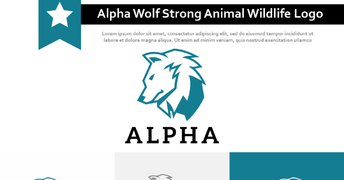 Alpha Wolf Strong Mighty Leader Commander Animal Wildlife Logo