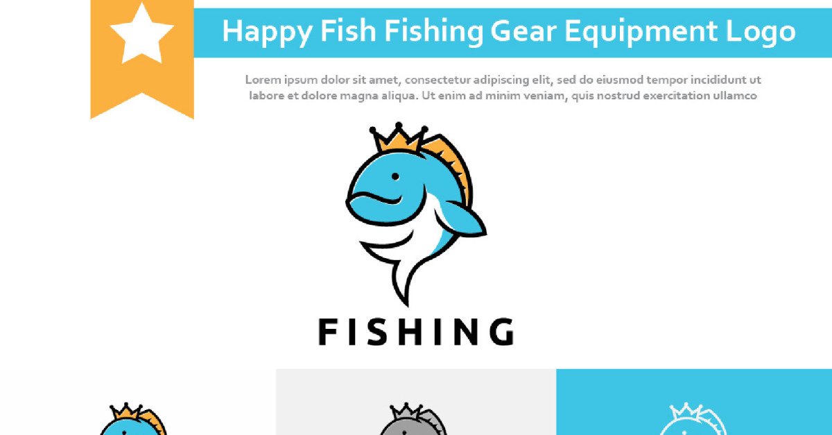 Happy Fish Angelausrüstung Shop Logo - TemplateMonster