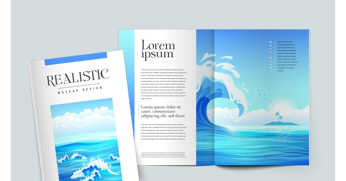 Realistic Layout Cover Mockup Design Templates 210151804 Vector ...