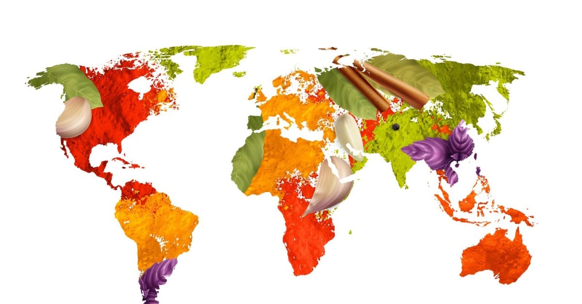 Spices And Herbs World Map Realistic 201030912 Vector Illustration Concept