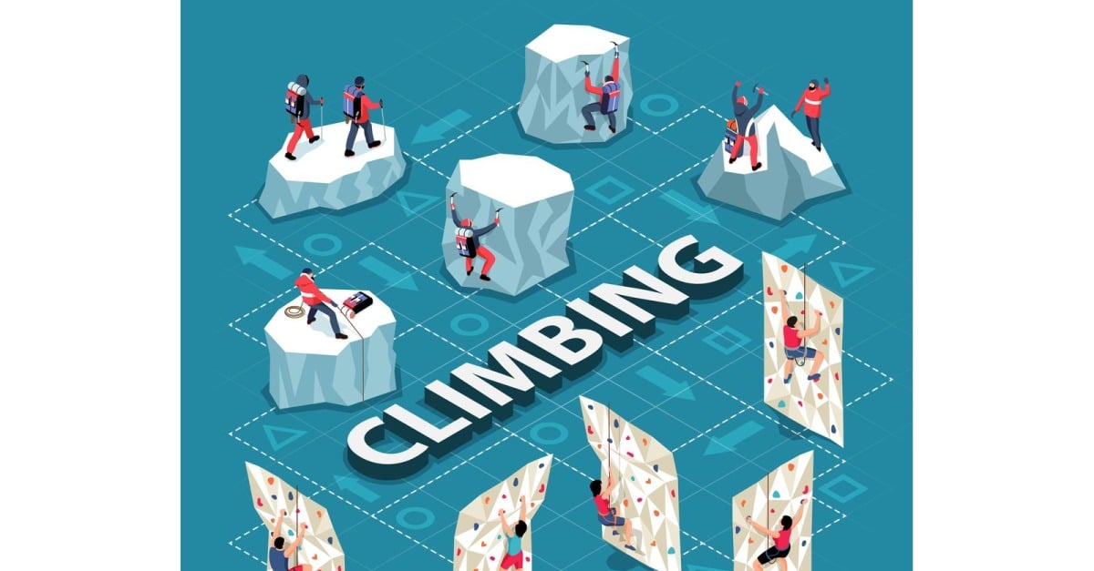 Isometric Climbing Flowchart 201110532 Vector Illustration Concept