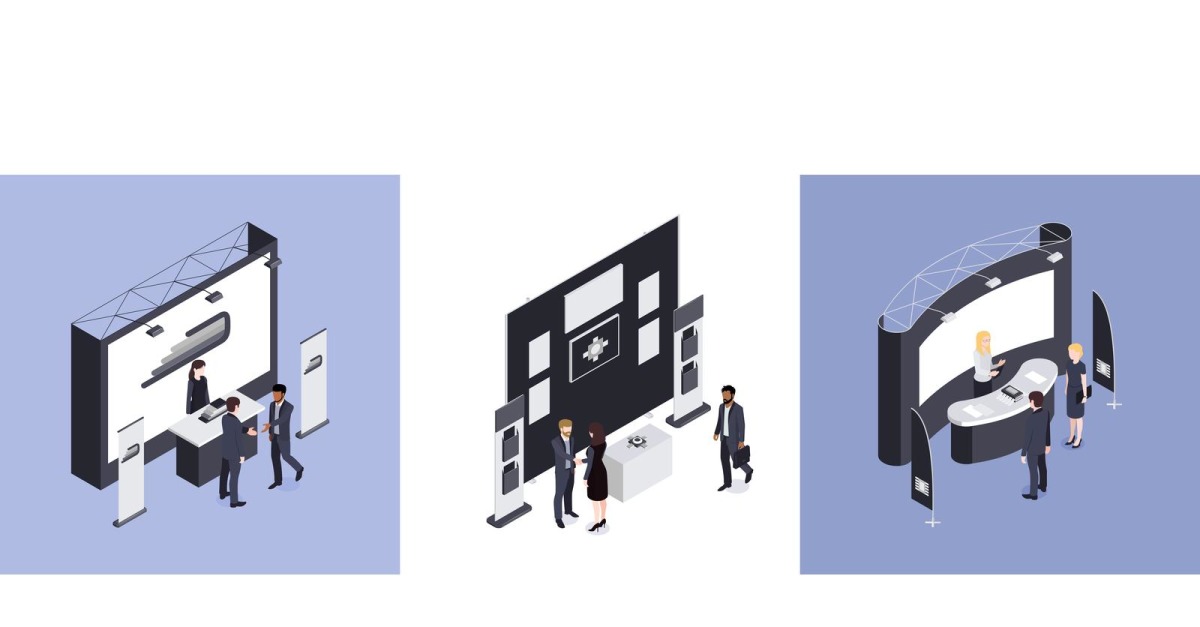 Isometric Expo Stand Exhibition Design Concept 201150427 Vector ...