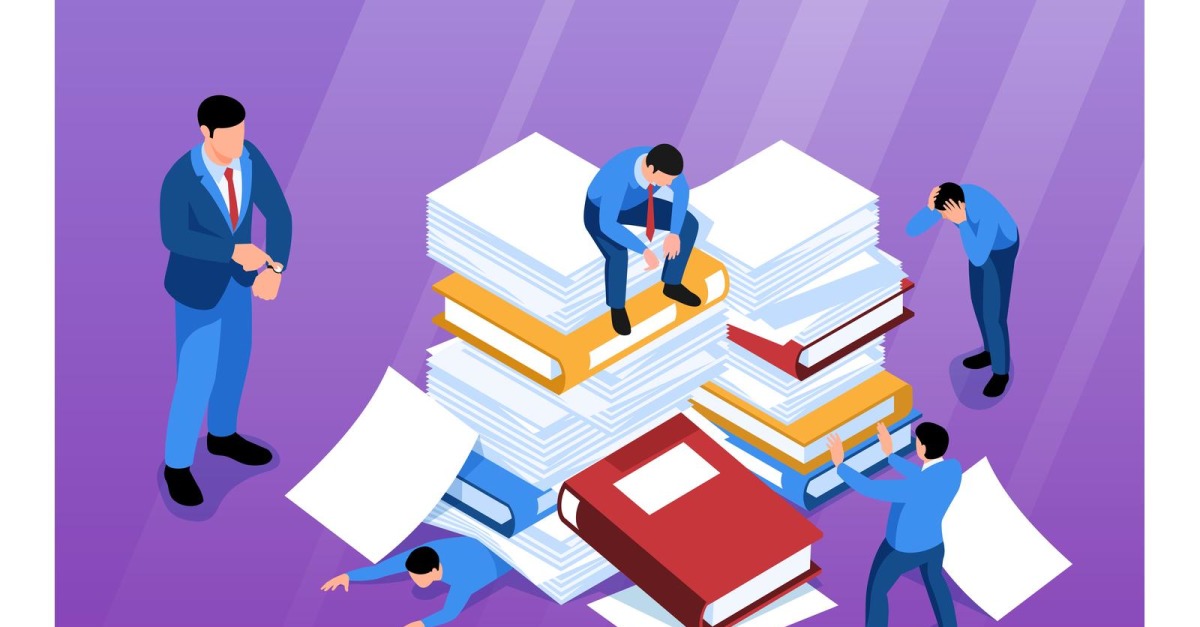 Isometric Unorganized Office Work Horizontal Illustration 201210531 ...