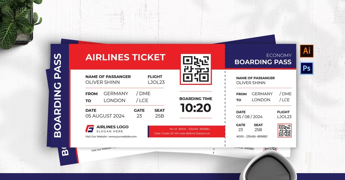 Elegant Business Access Boarding Pass - TemplateMonster