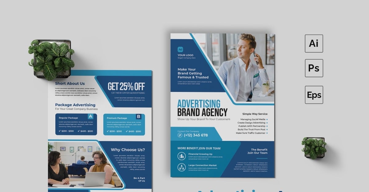 Advertising Agency Flyer Template #212374 - TemplateMonster