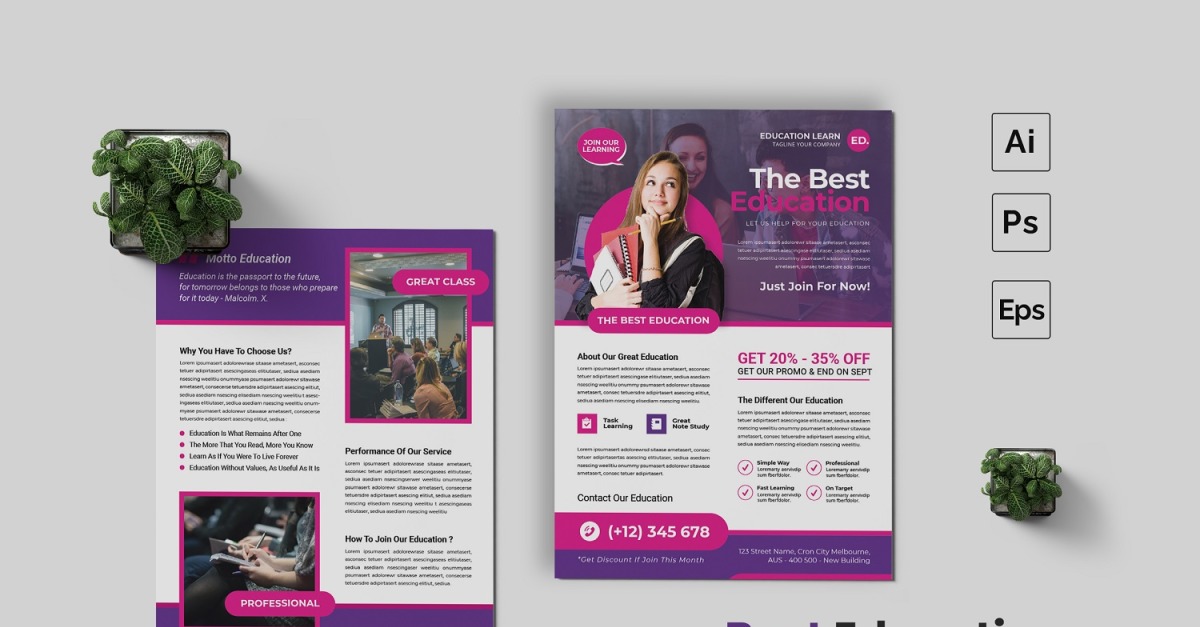 Best Education Flyer Template #212383 - TemplateMonster