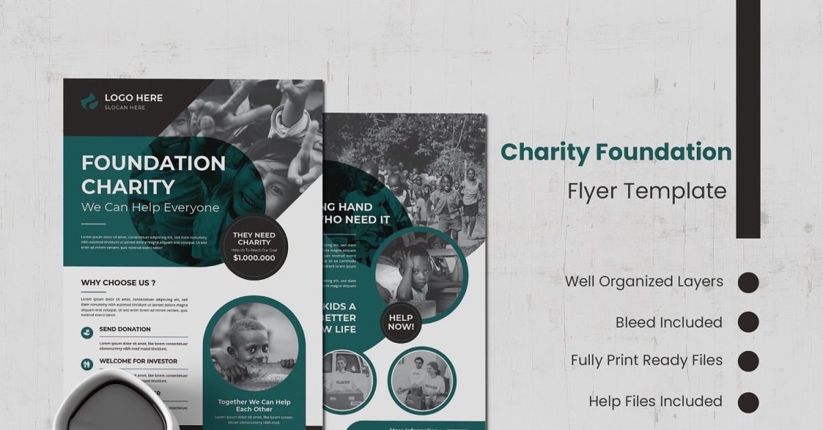 Charity Foundation Flyer Template #212336 - TemplateMonster