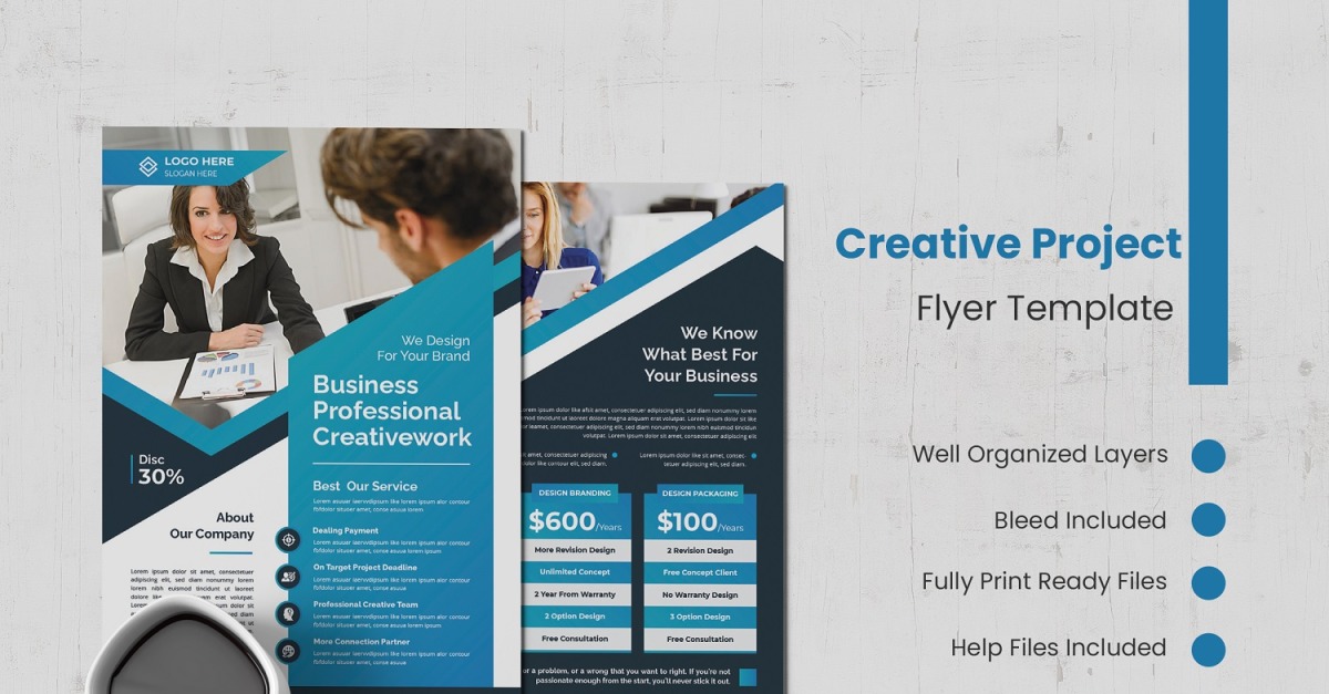 Creative Project Flyer Template #212340 - TemplateMonster
