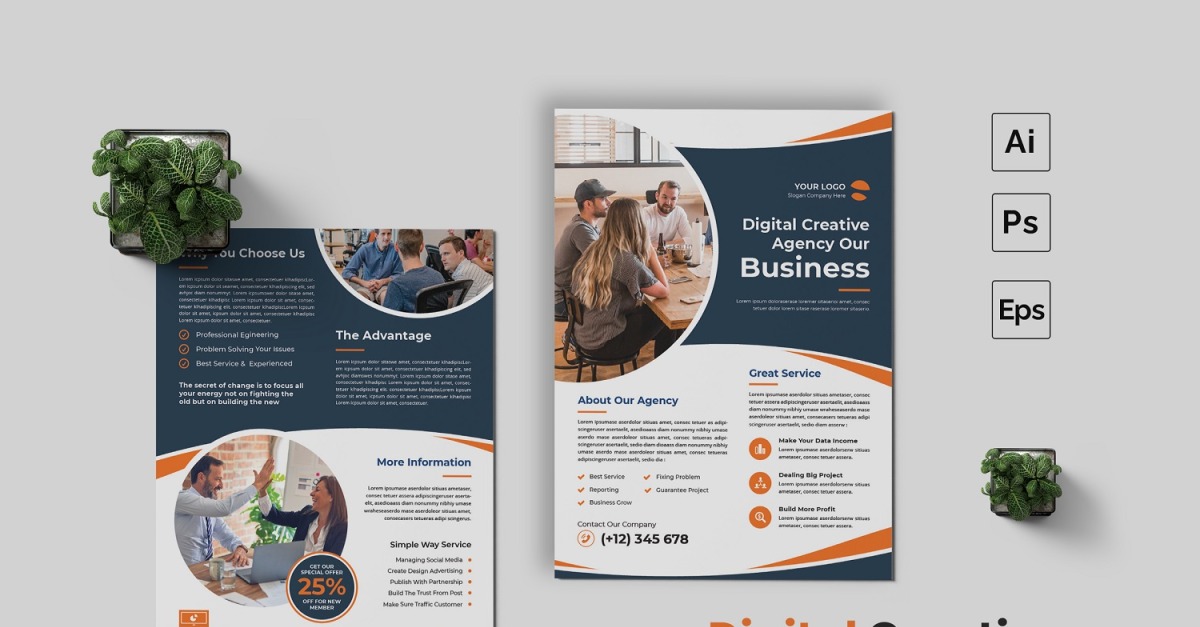 Digital Creative Flyer Template #212378 - TemplateMonster
