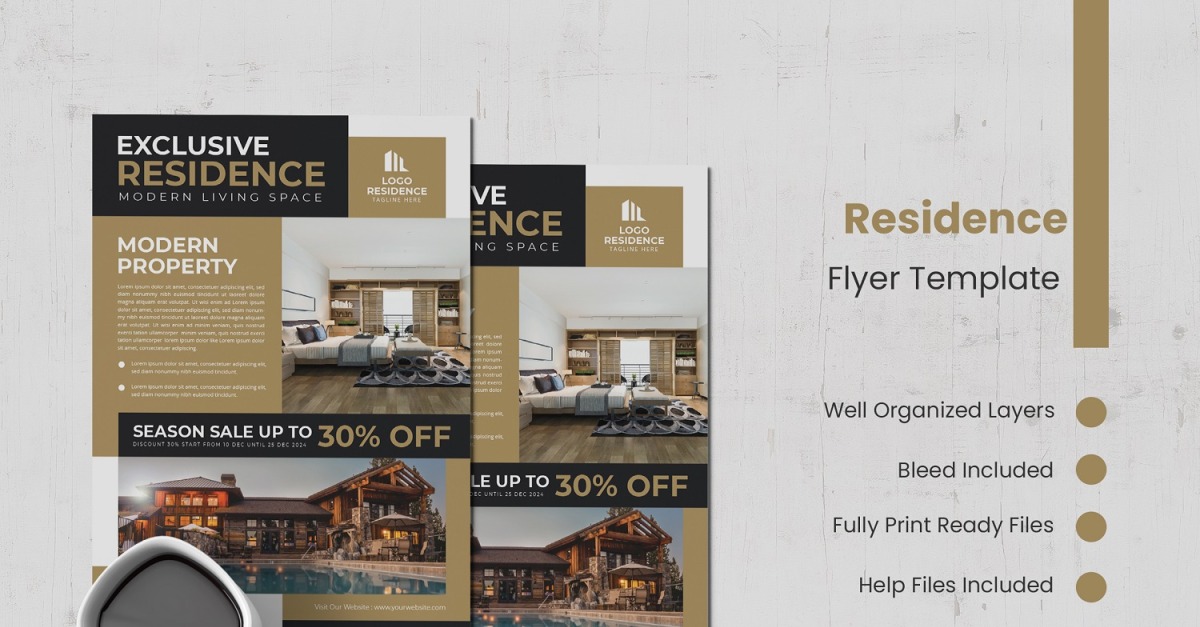 Exclusive Residence Flyer Template #212333 - TemplateMonster