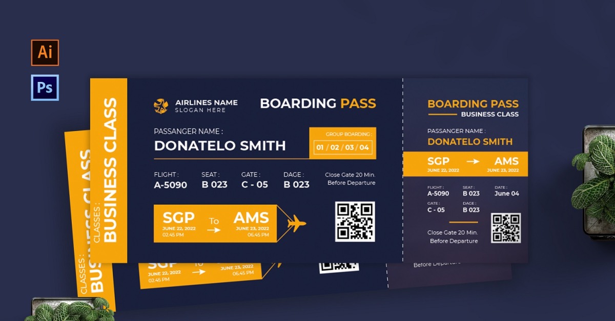 Expedition Flight Boarding Pass #212325 - TemplateMonster