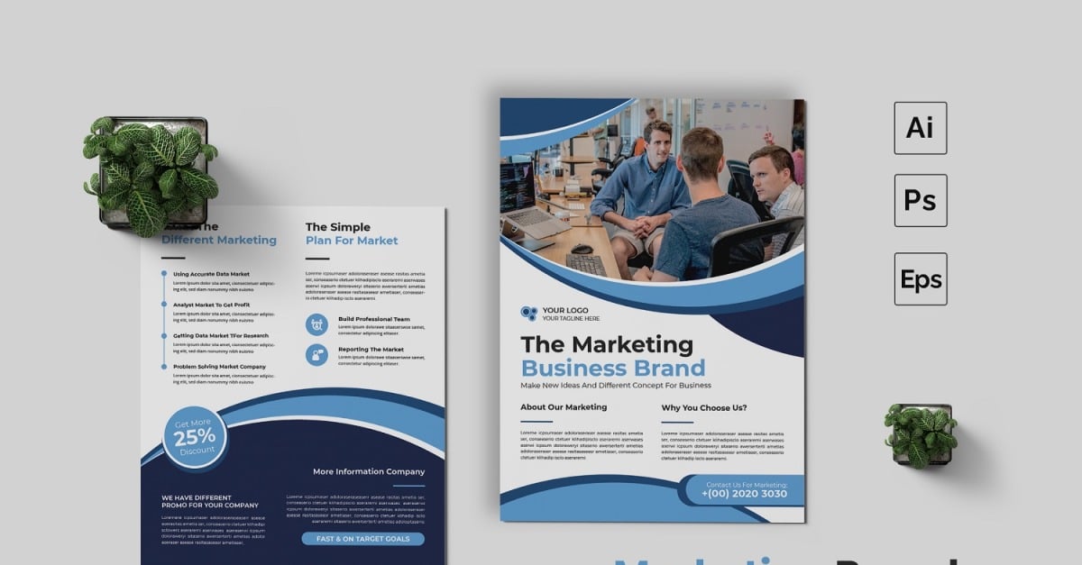 Marketing Brand Flyer Template #212377 - TemplateMonster