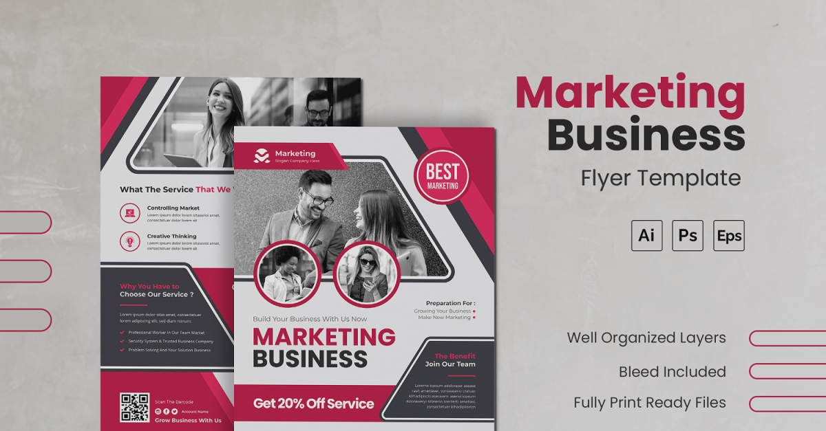 Marketing Business Flyer Template #212363 - TemplateMonster