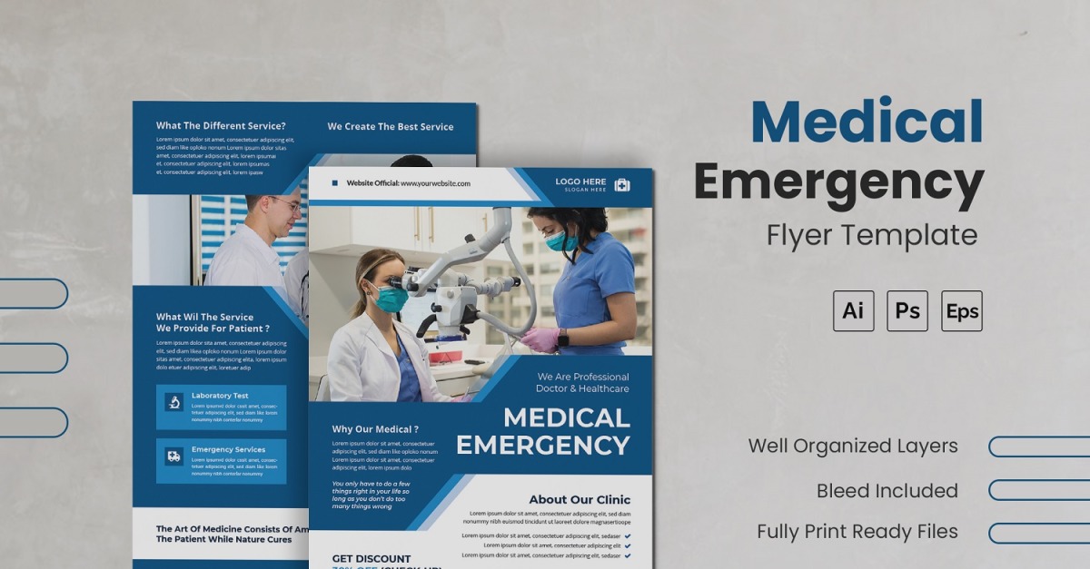 Medical Emergency Flyer Template #212357 - TemplateMonster