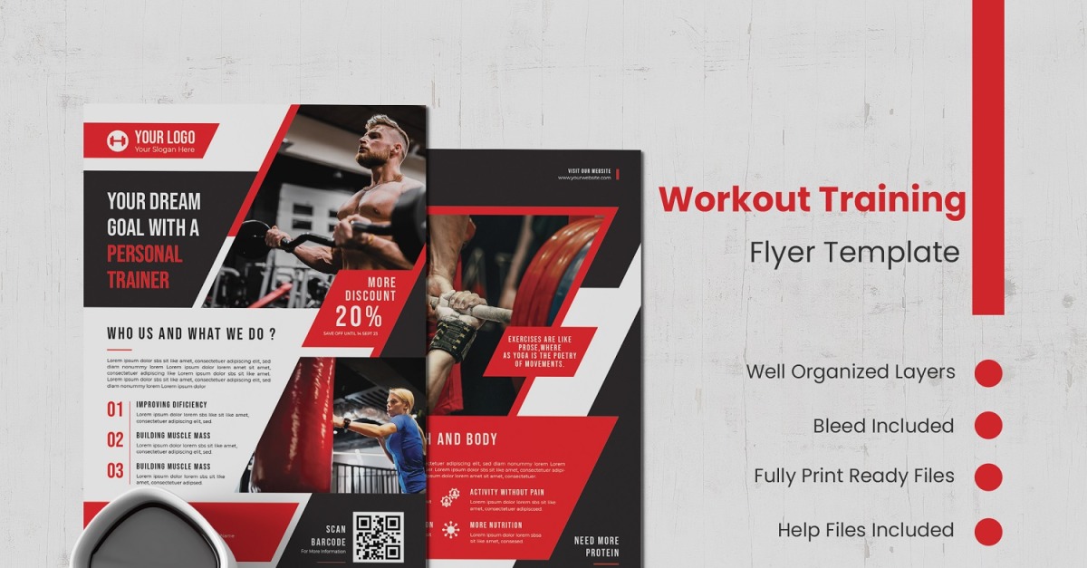 Workout Training Flyer Template #212337 - TemplateMonster